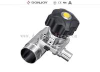 China DONJOY  Sanitary Diaphragm Valve /Three T port valve with Welding Ends with plastic Handle for sale