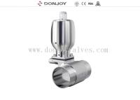 China Three - Way SS Sanitary Diaphragm Valve Pneumatic Operation SS316L T Type for sale