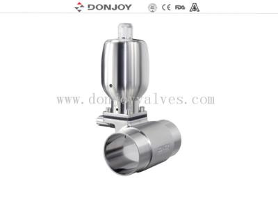 China Three - Way SS Sanitary Diaphragm Valve Pneumatic Operation SS316L T Type for sale