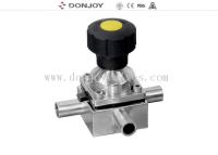 China SS 316L plastic manual mini three way diaphragm valve with 3 ports, Welded Ends for sale