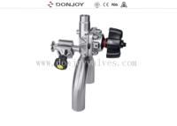 China 4 Inch SS 316L Manual Multi port Sanitary Diaphragm Valve U - B Tee Type with Sample valve for sale
