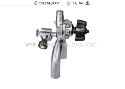 China 4 Inch SS 316L Manual Multi port Sanitary Diaphragm Valve U - B Tee Type with Sample valve for sale