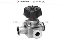 China 316L SS 1.5inch 3 way Clamp Sanitary Diaphragm Valve for phamacy hygienic process for sale