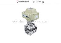 China Stainless Steel Sanitary Level Butterfly Valves Ball Type With on/off Electic Actuator for sale