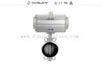 China 2 inches quality stainless steel 304/316L pneumatic wafer type butterfly valve for sale