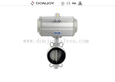 China 2 inches quality stainless steel 304/316L pneumatic wafer type butterfly valve for sale