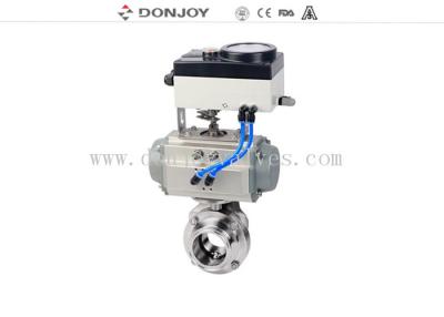 China Hygenic Inox Normal Close Pneumatic Clamp 316L Butterfly Valves for sale