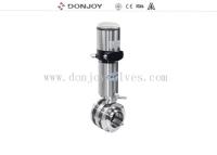 China Three Pieces stainless steel butterfly valve Welding end , High sanitary  Butterfly Valve for sale