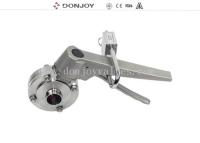 China Manual Weld Sanitary Butterfly Valves With Stainless Steel Lockable Multi Handle for sale