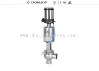 China Hygienic Stainless Steel Pneumatic  2 Way Divert Seat Valve for sale