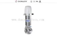 China Single Acting Hygenic SS316L DN25 Pneumatic Butterfly Valve for sale