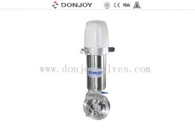 China Single Acting Hygenic SS316L DN25 Pneumatic Butterfly Valve for sale
