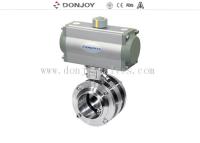 China Stainless Steel Sanitary Aluminum Actuator 3 Piece Flange Butterfly Valves for sale
