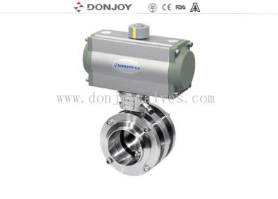 China Stainless Steel Sanitary Aluminum Actuator 3 Piece Flange Butterfly Valves for sale