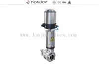 China Mixproof Pneumatic double seat butterfly valve with smart head C-TOP 1