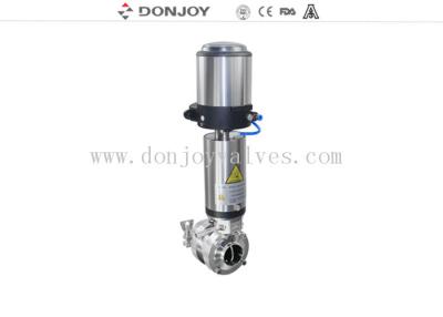 China Mixproof Pneumatic double seat butterfly valve with smart head C-TOP 1