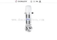 China FDA Stainless steel SUS304 double acting sanitary grade pneumatic clamp butterfly valves with controller for food for sale