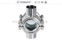 China 150℃ Hygenic Four way  Stainless Steel 304 316L Sight Glass zero dead conner design with a rechargeable battery for sale