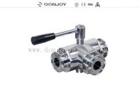 China DN10-DN100 Manual Three Way  Sanitary Ball Valve with clamped Connection for sale