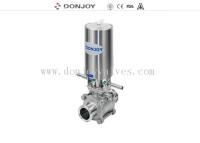 China SS 3pcs Sanitary Ball Valve with optional position feedback for sale