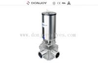 China PTFE Seal Welded L Port SS316L DN10 Sanitary Ball Valve for sale