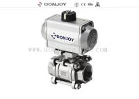 China Aluminum pneumatic 3pcs Non-retention full port ball with thread Connection for sale