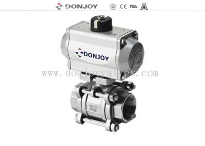China Aluminum pneumatic 3pcs Non-retention full port ball with thread Connection for sale