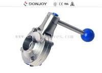 China Donjoy weld sanitary butterfly valve with pull handle for sale