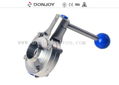 China Donjoy weld sanitary butterfly valve with pull handle for sale