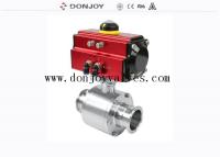 China Welded DN100 Aluminum Actuator Sanitary Ball Valve for sale