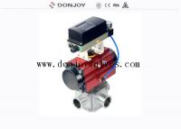 China Three Way Pneumatic Actuator DN10 Sanitary Ball Valve for sale