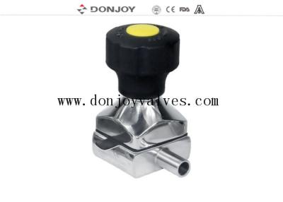 China DN6 Direct Way Weld Sanitary Diaphragm Valve With Plastic Handwheel for sale