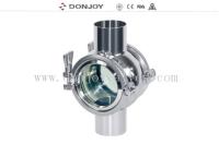 China Tube Sight Glass With Light / 4 Way Sight Glass With Weld End for sale