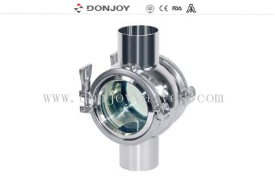 China Tube Sight Glass With Light / 4 Way Sight Glass With Weld End for sale