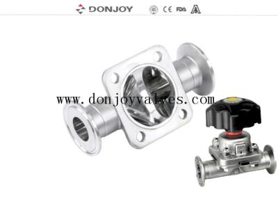 China 316L Plastic Manual 2 Way Sanitary Diaphragm Valve With EPDM PTFE for sale