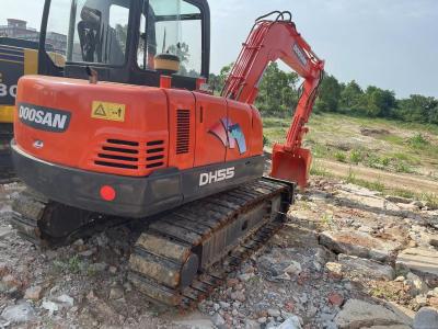 China Hydraulic Mini Used Doosan DH55 Crawler Excavator 5TON Backhoe Model With Big Bucket Capacity for sale