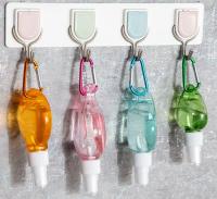 China Plastic 50ml Hand Sanitizer Bottle Keychain Hook Heart Shaped for sale