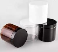 China 100ml 150ml 200ml Cream Jar Amber Black Pet Plastic With White Black Lid for sale