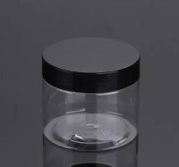 China 250ml 500ml Clear Amber Black Pet Plastic Cream Jar With Plastic Lid for sale