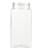 China Custom Square Pet Plastic Drinking Bottles With Aluminum Cap for sale