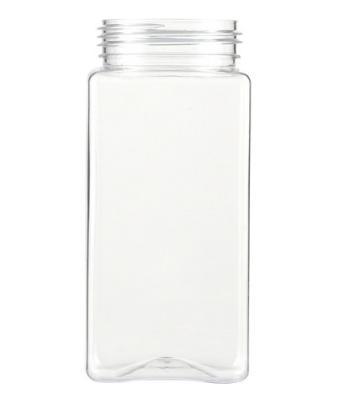China Custom Square Pet Plastic Drinking Bottles With Aluminum Cap for sale