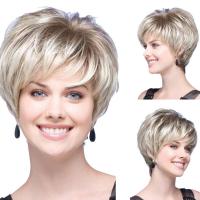 China Styling and Permed Human Hair Extension short straight lace front wigs for sale