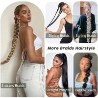 China Exquisite Human Hair Extensions for Confidence Braided Ponytail Big Braids for sale