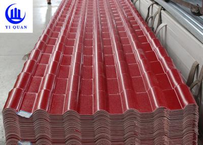 China 1050mm Width ASA Spanish Bamboo Roof Sheet Brick Red Color for sale
