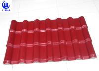 China Embossed Surface Red Synthetic Resin Roof Tile 219 mm Pitch Size for sale