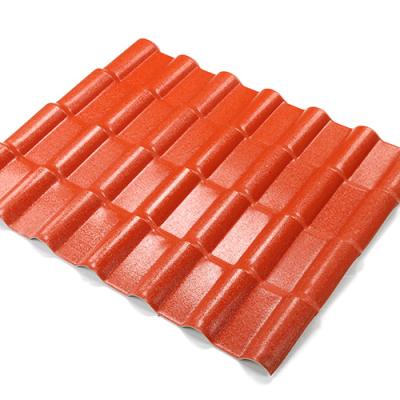 China ASA Spanish Bamboo Wave Resin Roof Tile 2.5mm 1050mm Width for sale