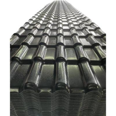 China ASA Spanish Bamboo Wave Resin Roof Tile 2.5mm 1050mm Width for sale