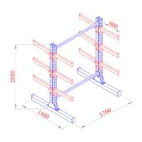 China Customized Color Heavy Duty Cantilever Racking Metal Garage Shelves For Warehouse for sale