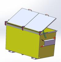 China Offshore Boat Shaped Skip Sea Waste Oil Drilling Dumpster Rubbish 6m Skip Bin Bucket Skip for sale