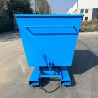 China Outdoor Forklift Self Dumping Hopper Bin Steel Tipping Bin Customized Size Color for sale